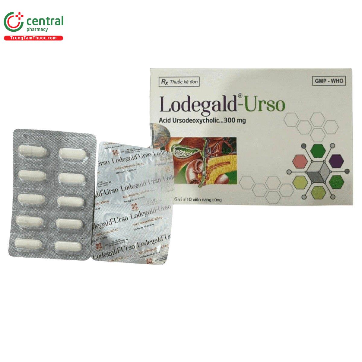 Thuốc Lodegald-Urso 300mg điều trị sỏi túi mật, bệnh gan mật mạn tính