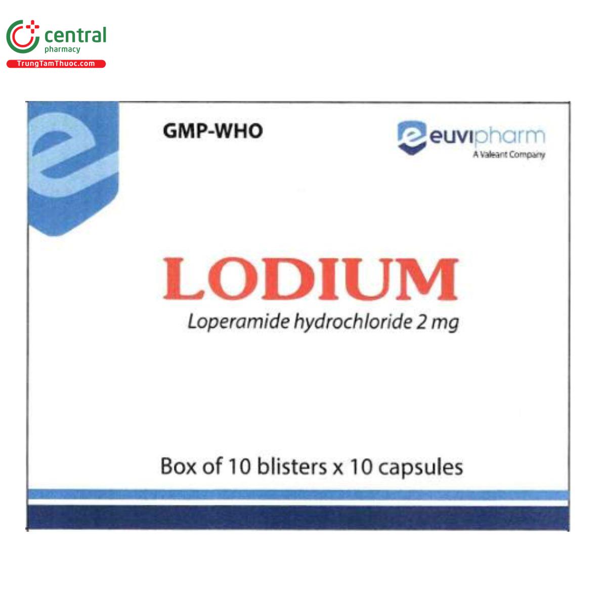 Thuốc Lodium 2mg Euvipharm - Điều trị tiêu chảy cấp và mạn tính