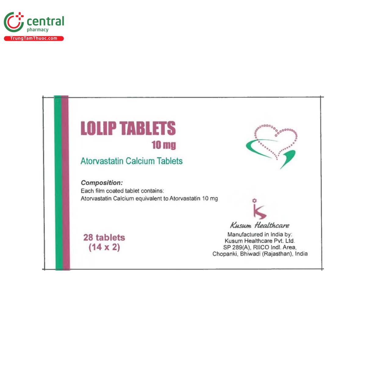 Thuốc Lolip Tablets 10mg - Điều trị tình trạng tăng cholesterol máu