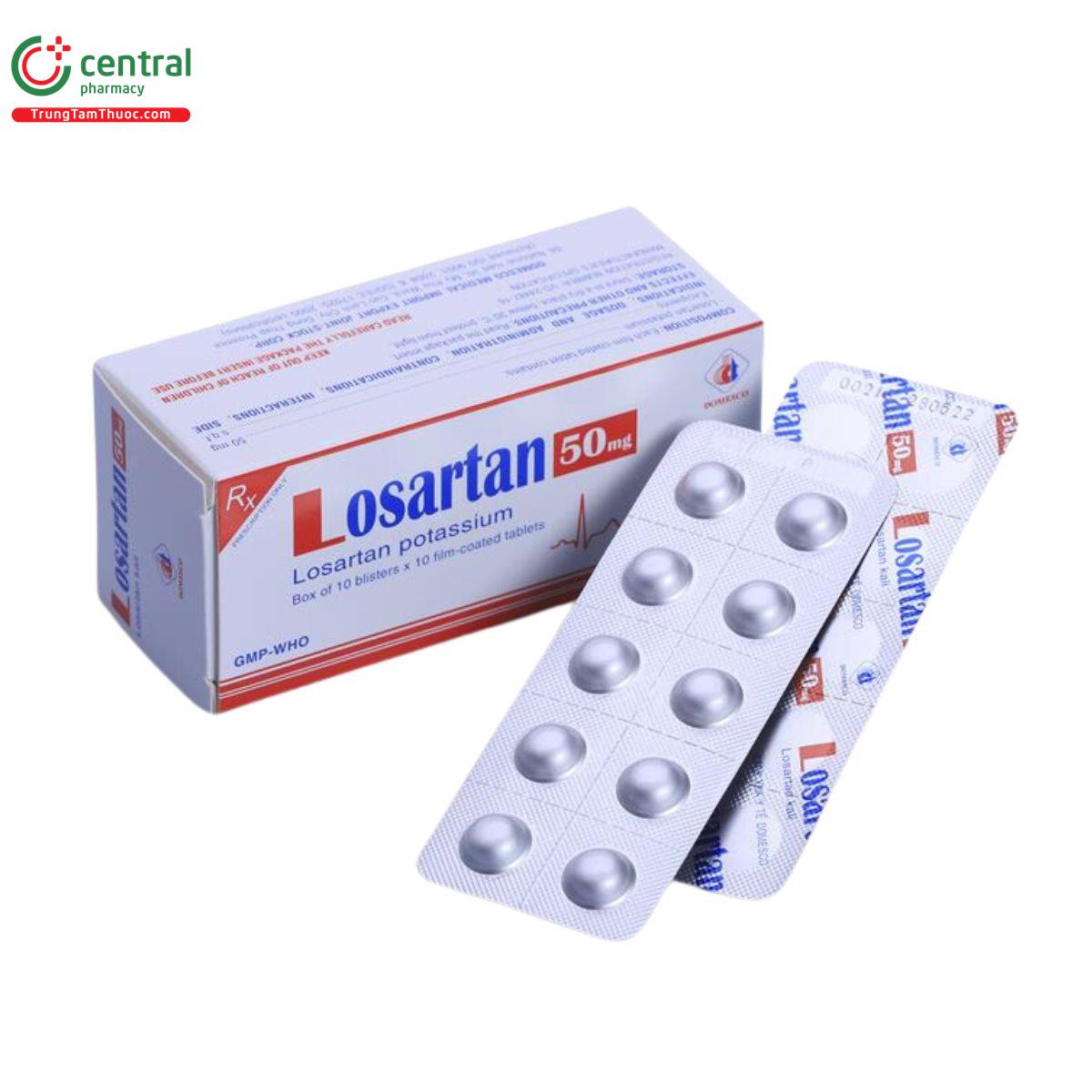 Thuốc Losartan 50mg Domesco điều trị huyết áp cao, ngừa bệnh tim mạch
