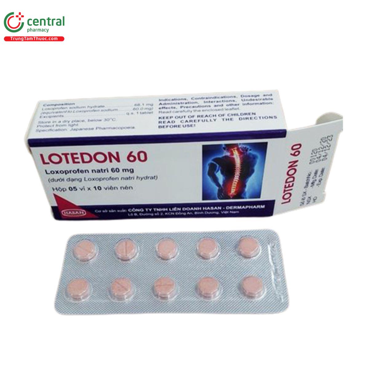 Thuốc Lotedon 60mg được chỉ định để hạ sốt, giảm đau, chống viêm