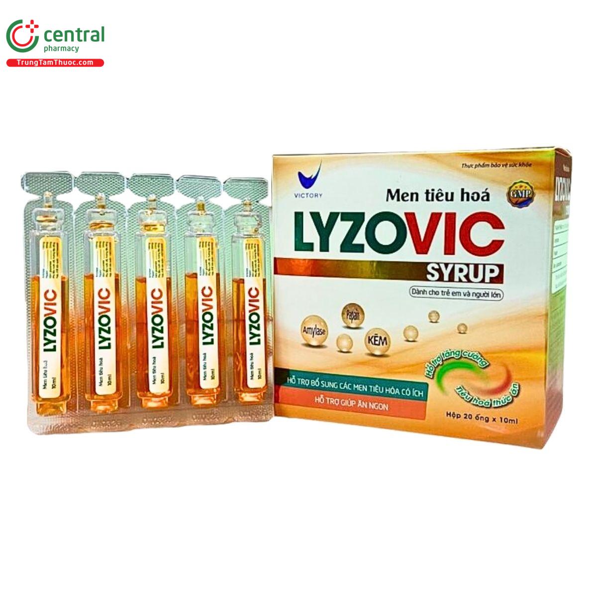 Thuốc Lyzovic Syrup 10ml bổ sung men tiêu hóa cần thiết, giúp ăn ngon