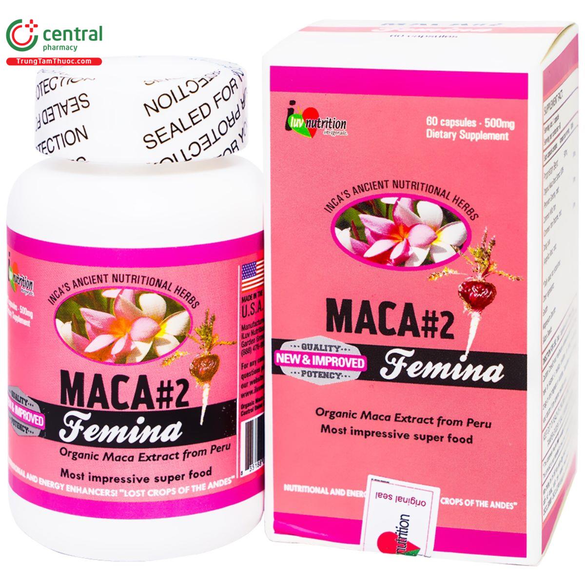 Thuốc Maca 2 Femina Giúp Bổ sung dưỡng chất tăng cường nội tiết tố nữ