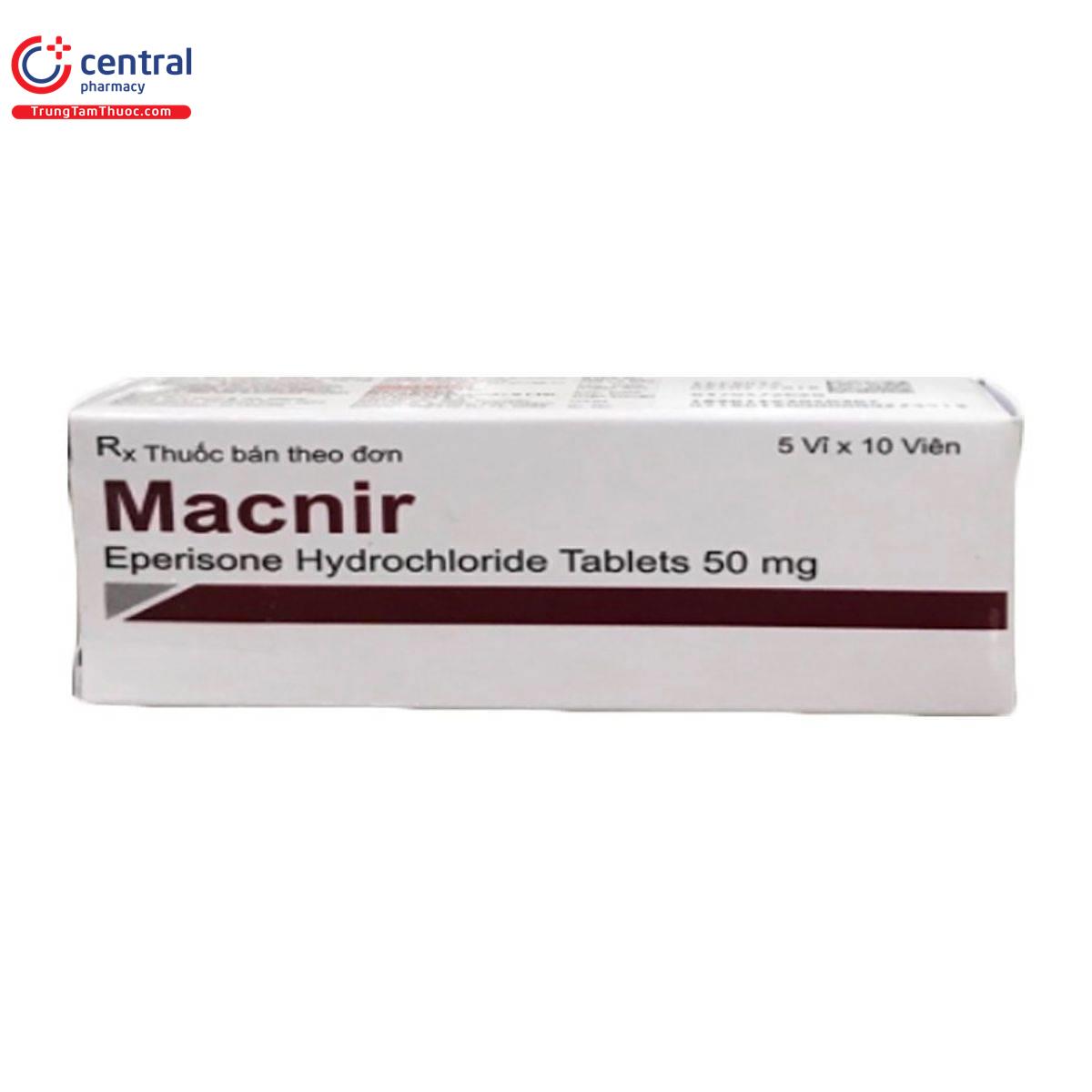 Thuốc Macnir 50mg - Điều trị các triệu chứng co cơ vân
