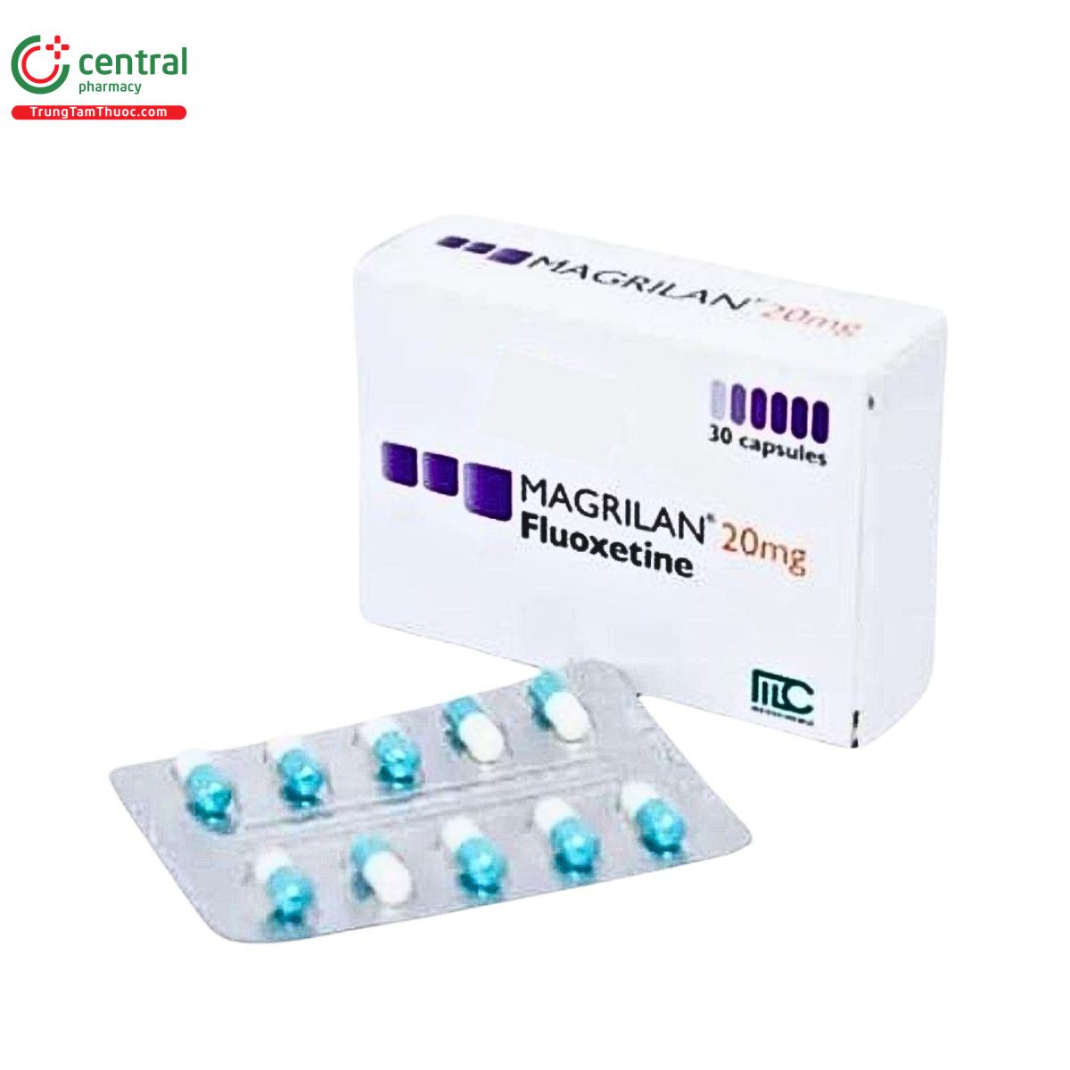 Thuốc Magrilan 20mg (Fluoxetin) điều trị trầm cảm và rối loạn ám ảnh