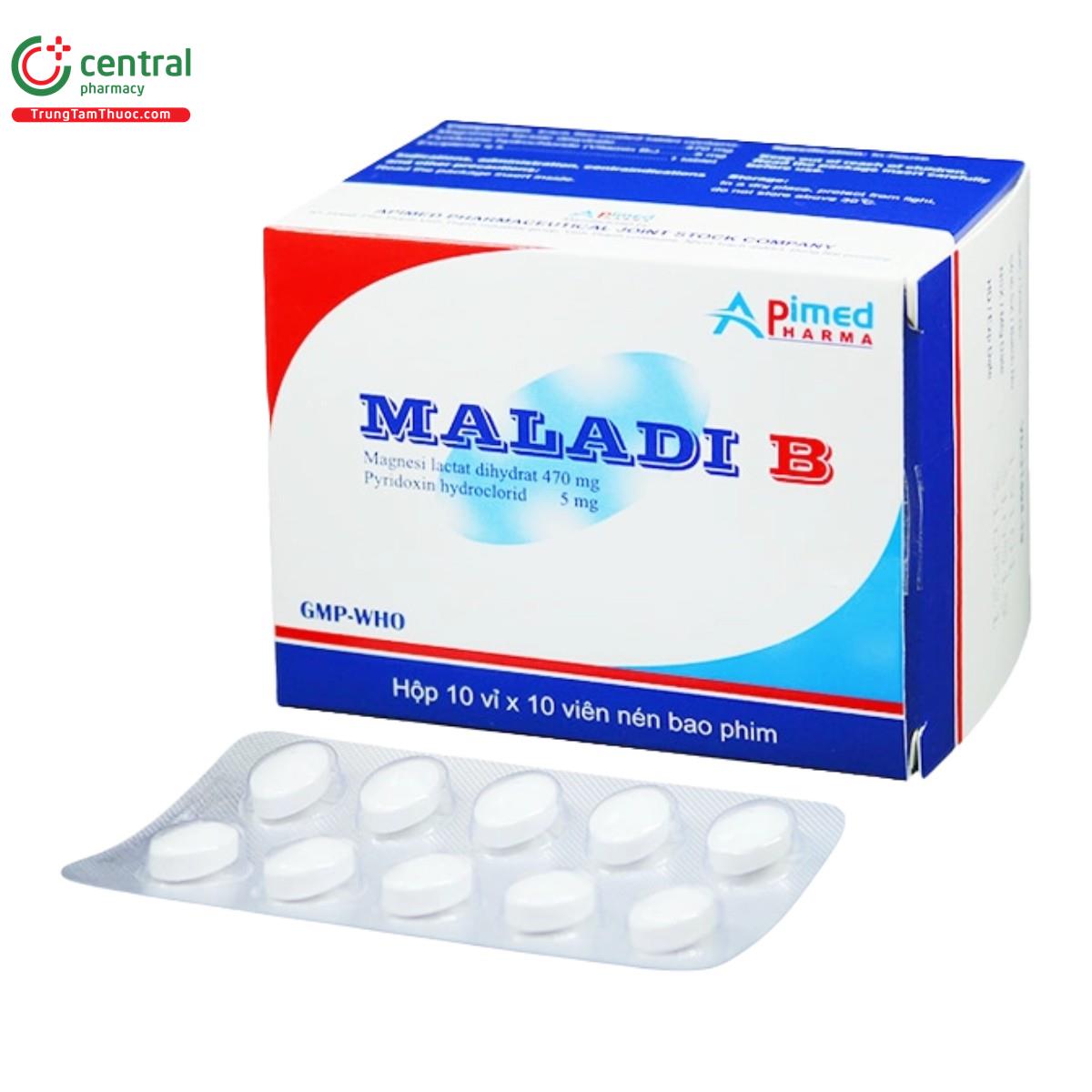 Thuốc Maladi B 470mg/5mg - Điều trị trường hợp thiếu Magnesi máu nặng
