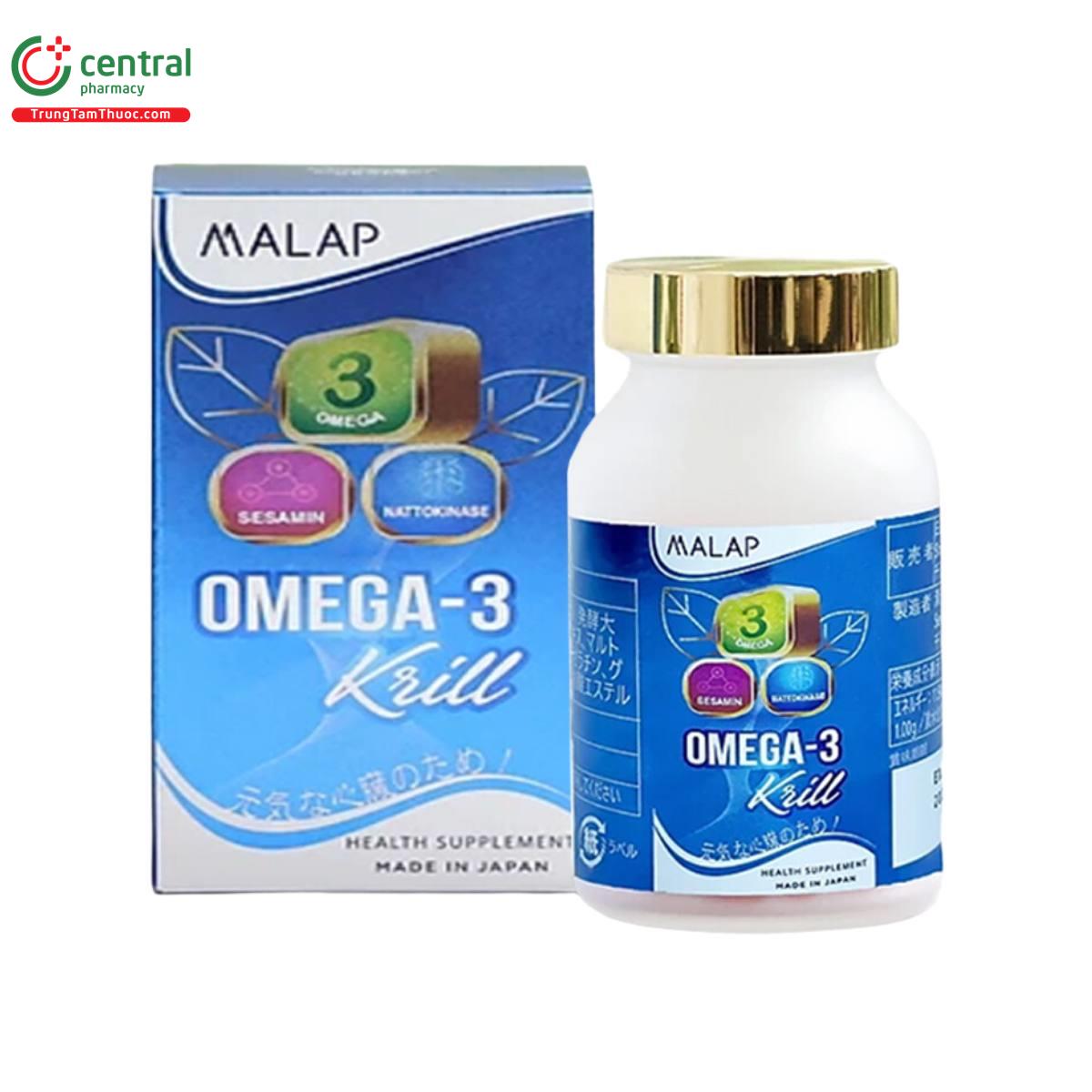 Malap Omega-3 Krill tăng cường sức khỏe tim mạch, não bộ, thị giác
