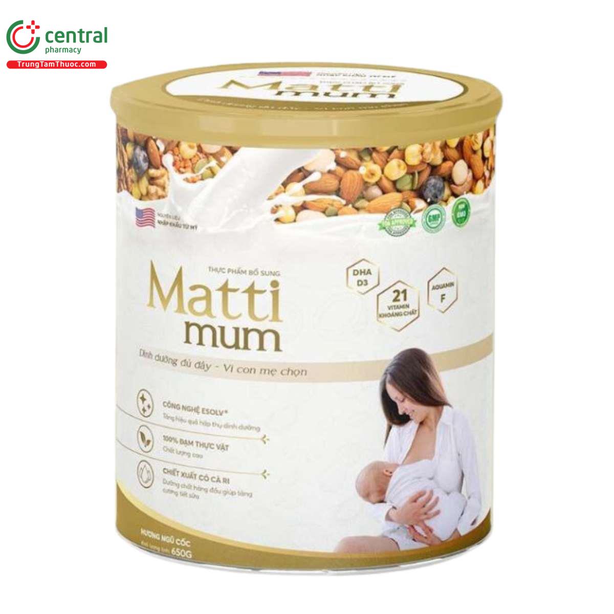 Sữa hạt lợi sữa Matti Mum tăng tiết sữa, bổ sung dưỡng chất sau sinh