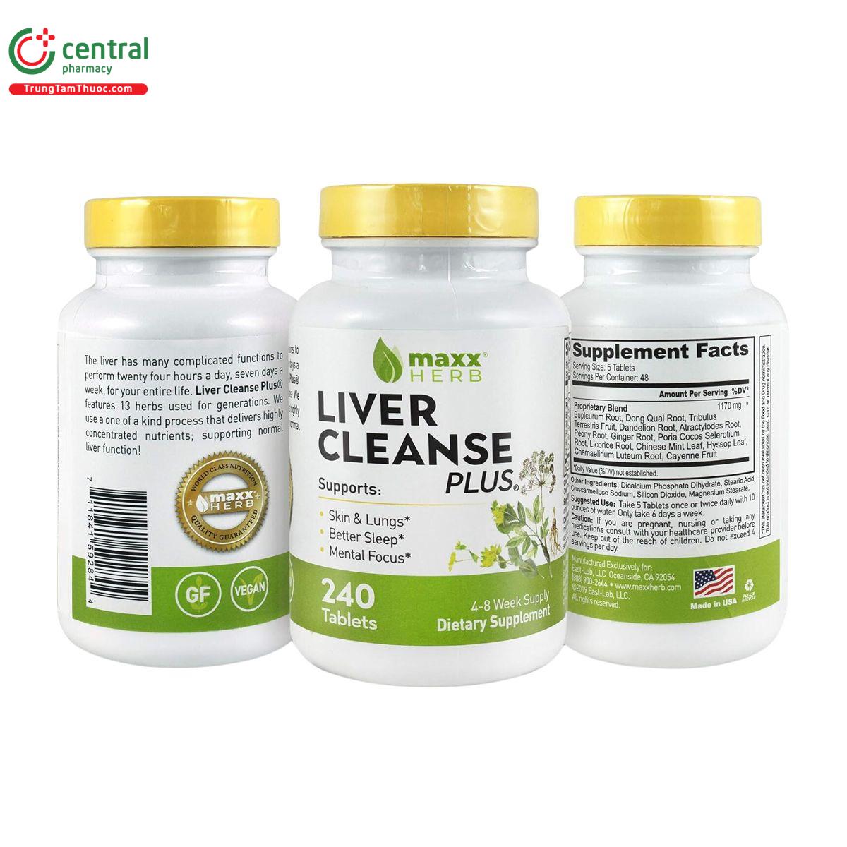 Thuốc Maxx Herb Liver Cleanse Plus loại bỏ độc tố, giúp làm sạch gan
