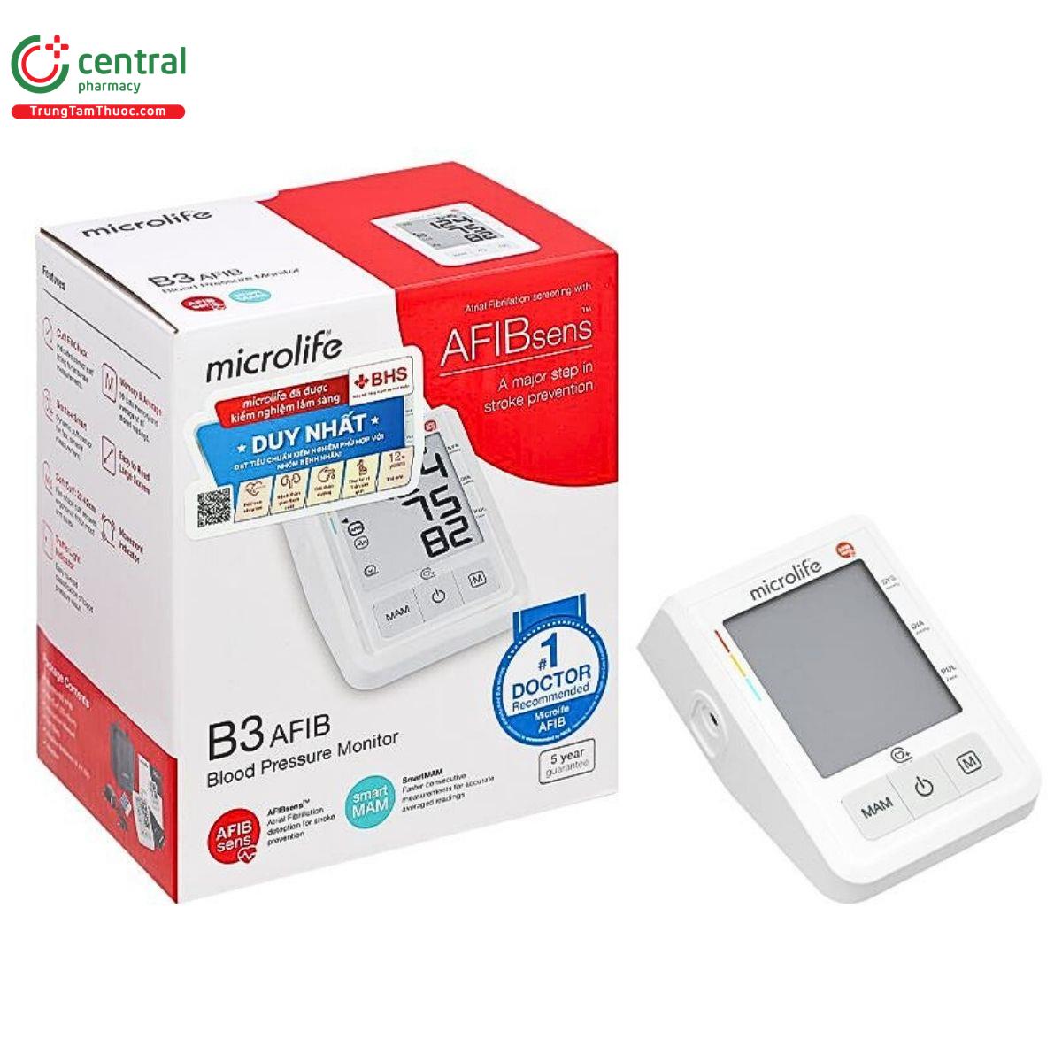 Máy đo huyết áp bắp tay Microlife B3 AFIB - Bảo vệ sức khỏe tim mạch