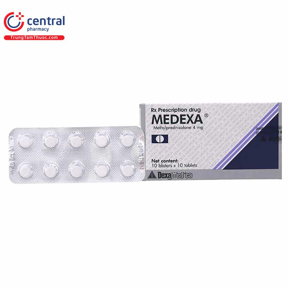 Thuốc Medexa 4mg (Methylprednisolone 4mg): tác dụng, chỉ định, lưu ý