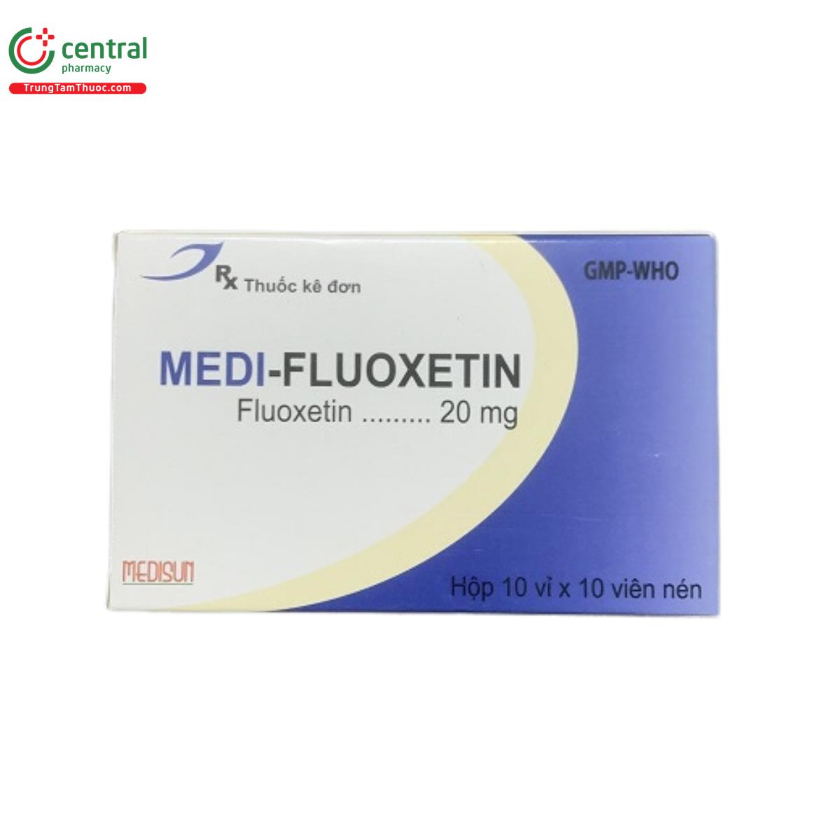 Thuốc Medi-Fluoxetin 20mg trị trầm cảm, rối loạn ám ảnh cưỡng chế