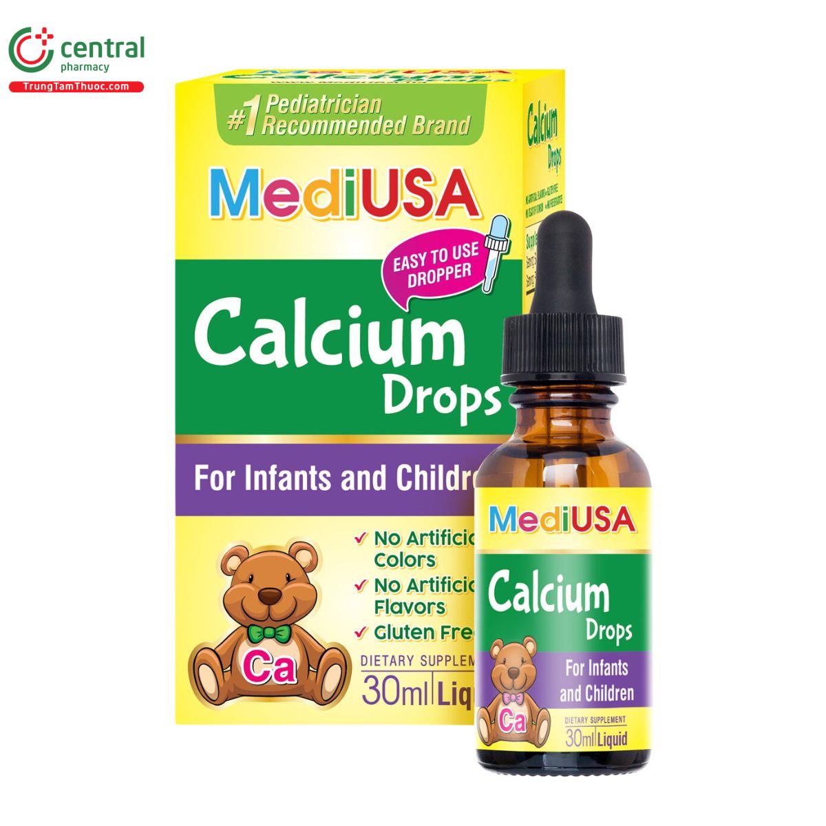 Thuốc MediUSA Calcium Drops giảm nguy cơ còi xương, giúp trẻ cao lớn