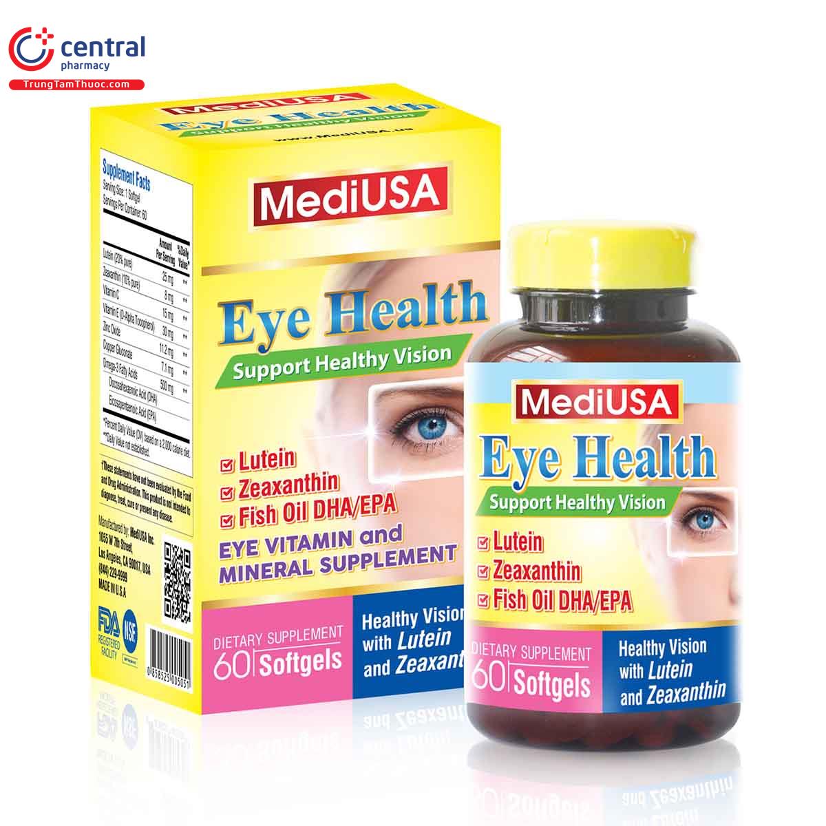 [CHÍNH HÃNG] Thuốc MediUSA Eye Health giúp bổ sung dưỡng chất cho mắt