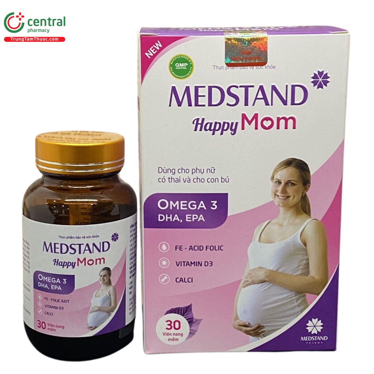 Thuốc Medstand Happy Mom bổ sung vitamin và khoáng chất mẹ bầu