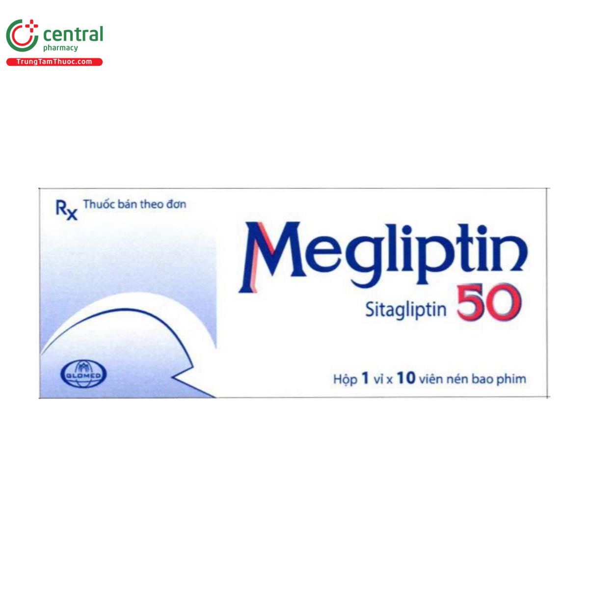 Thuốc Megliptin 50 (Sitagliptin) điều trị đái tháo đường tuýp 2