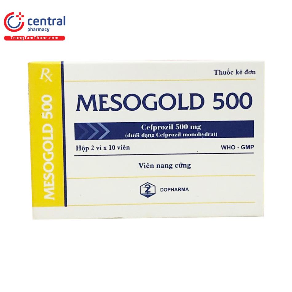 [CHÍNH HÃNG] Thuốc Mesogold 500 điều trị nhiễm trùng nhẹ, vừa