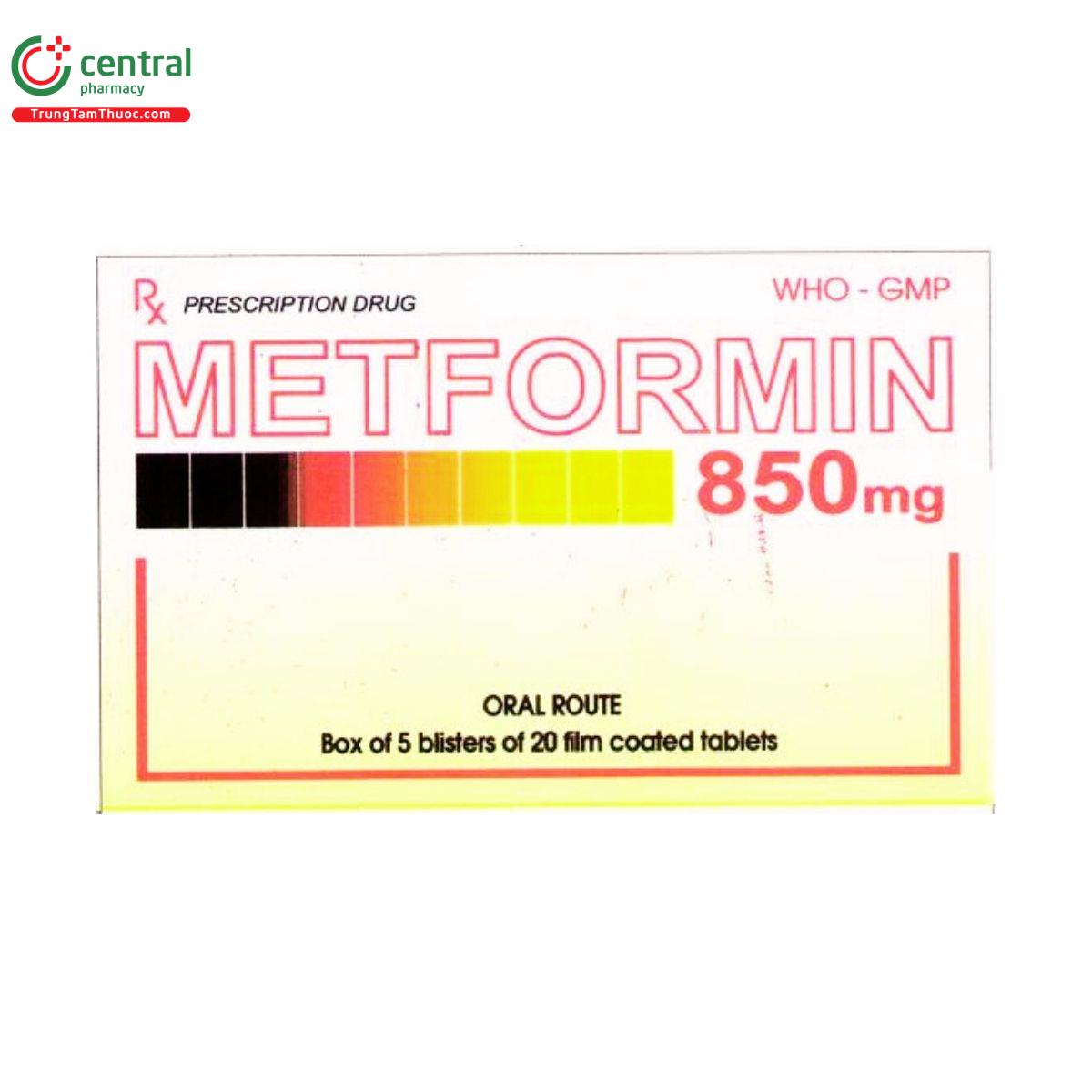 Thuốc Metformin 850mg Pharbaco - Điều trị bệnh đái tháo đường tuýp 2