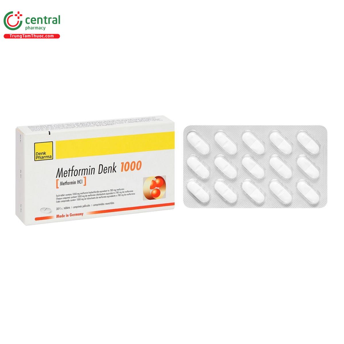 Thuốc Metformin Denk 1000 điều trị bệnh đái tháo đường type 2