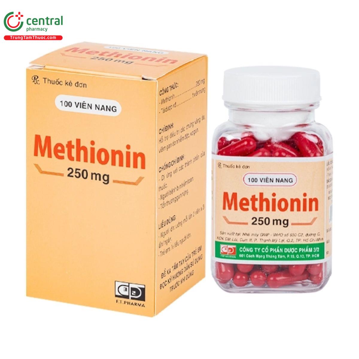 Thuốc Methionin 250mg F.T Pharma hỗ trợ điều trị xơ gan, vàng da