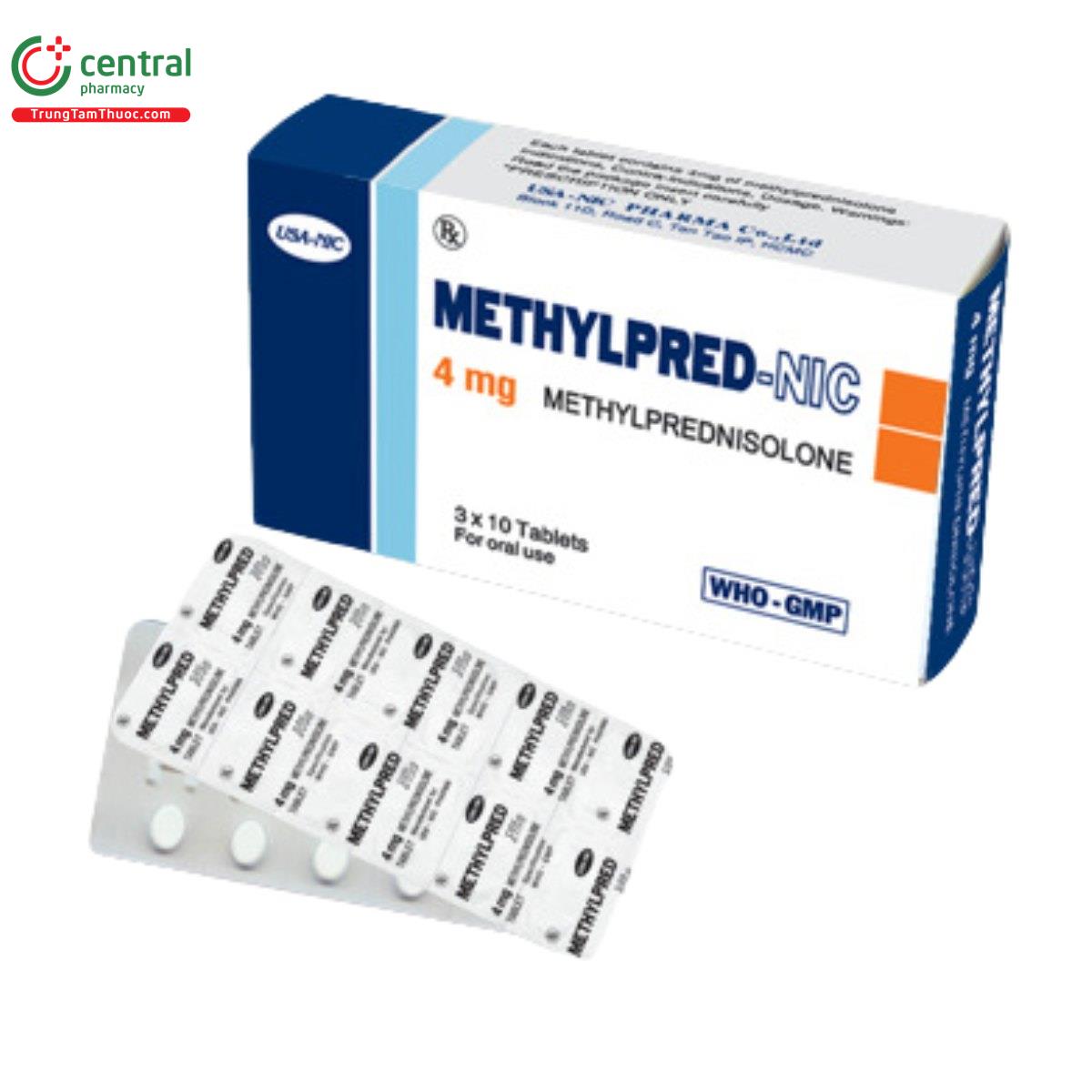 Thuốc Methylpred-NIC 4mg - Glucocorticoid có tác dụng mạnh, kéo dài
