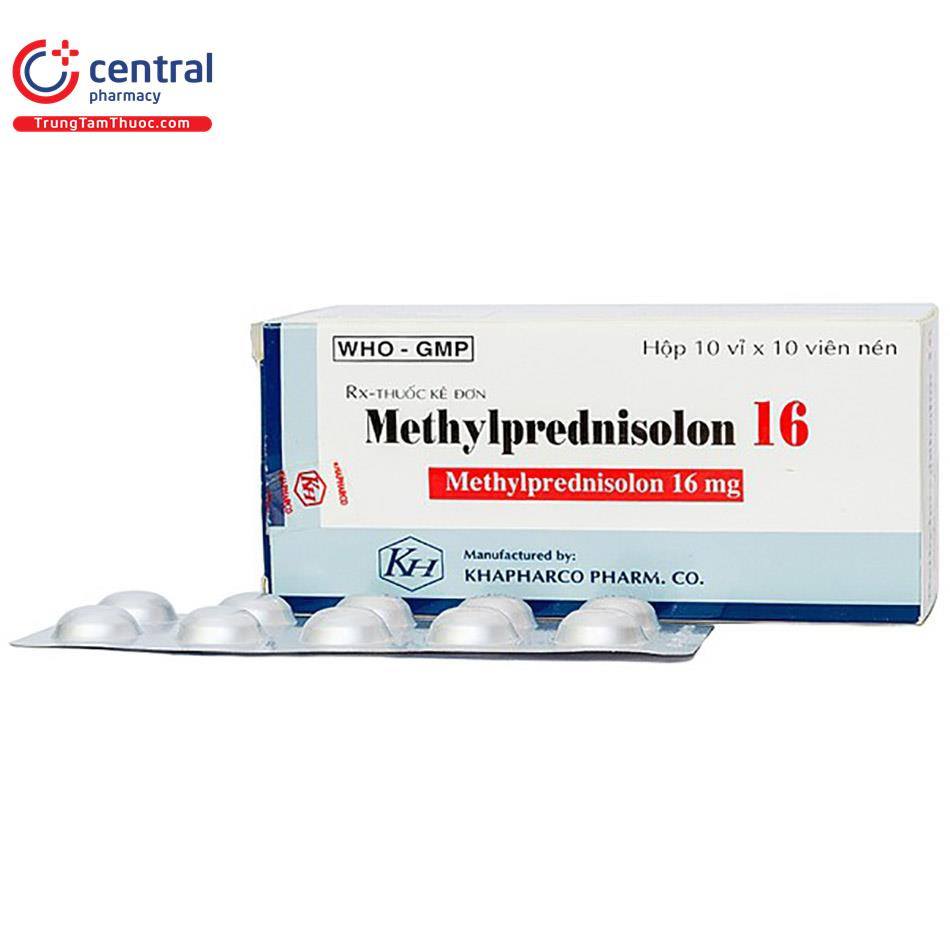 Thuốc Methylprednisolon 16 Khapharco - thuốc chống viêm