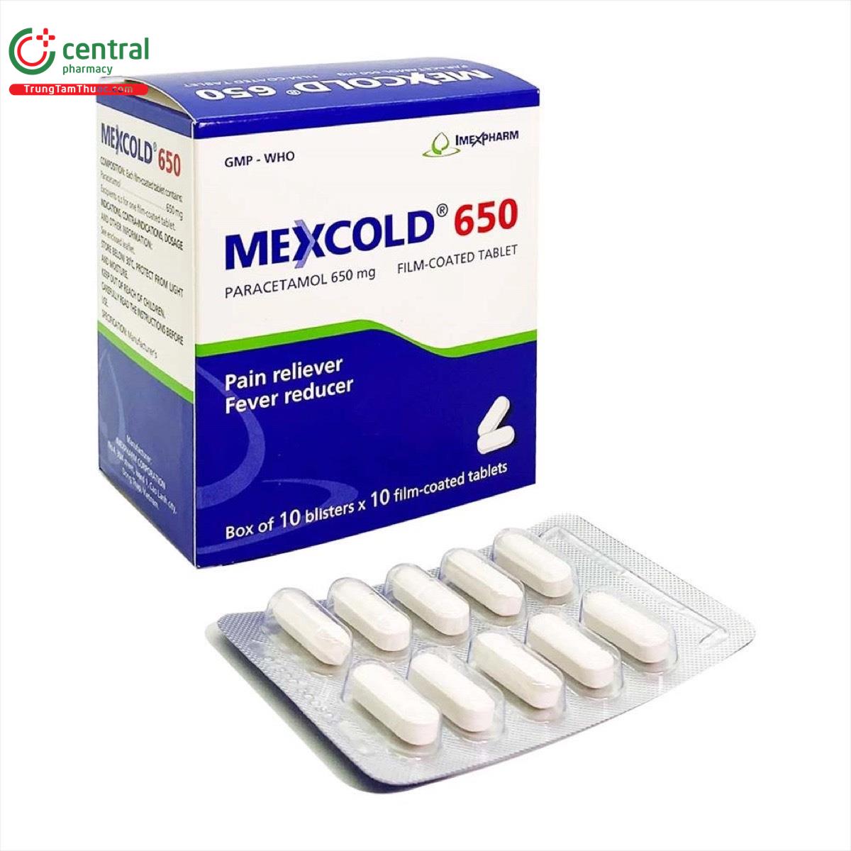Thuốc Mexcold 650: Thuốc hạ sốt giảm đau mức độ nhẹ và vừa
