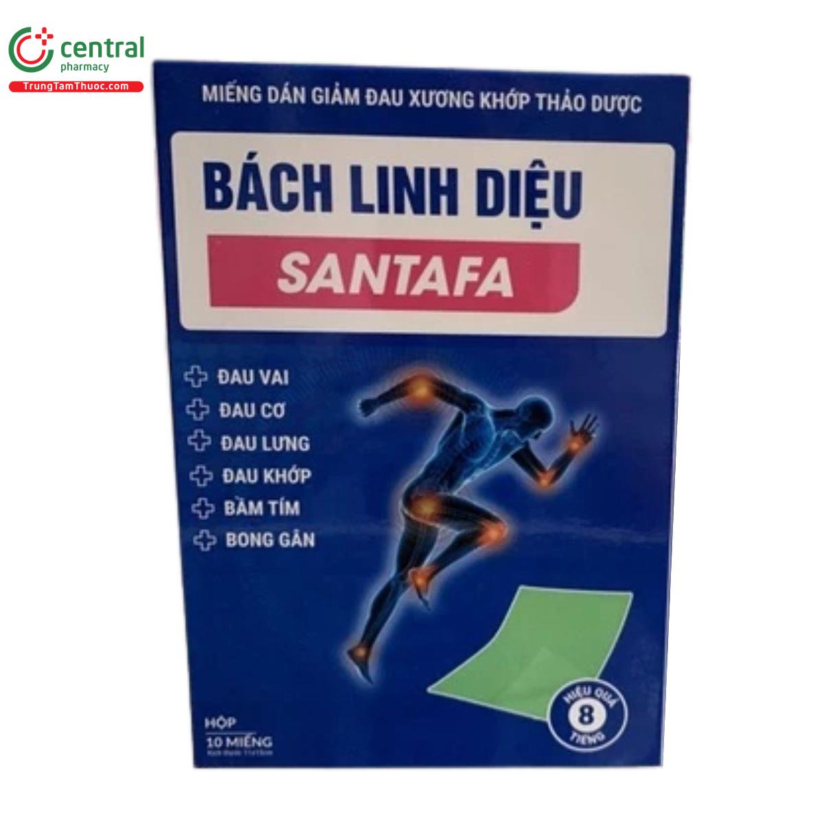 Miếng dán Bách Linh Diệu Santafa - Giảm đau đầu, đau lưng, viêm khớp