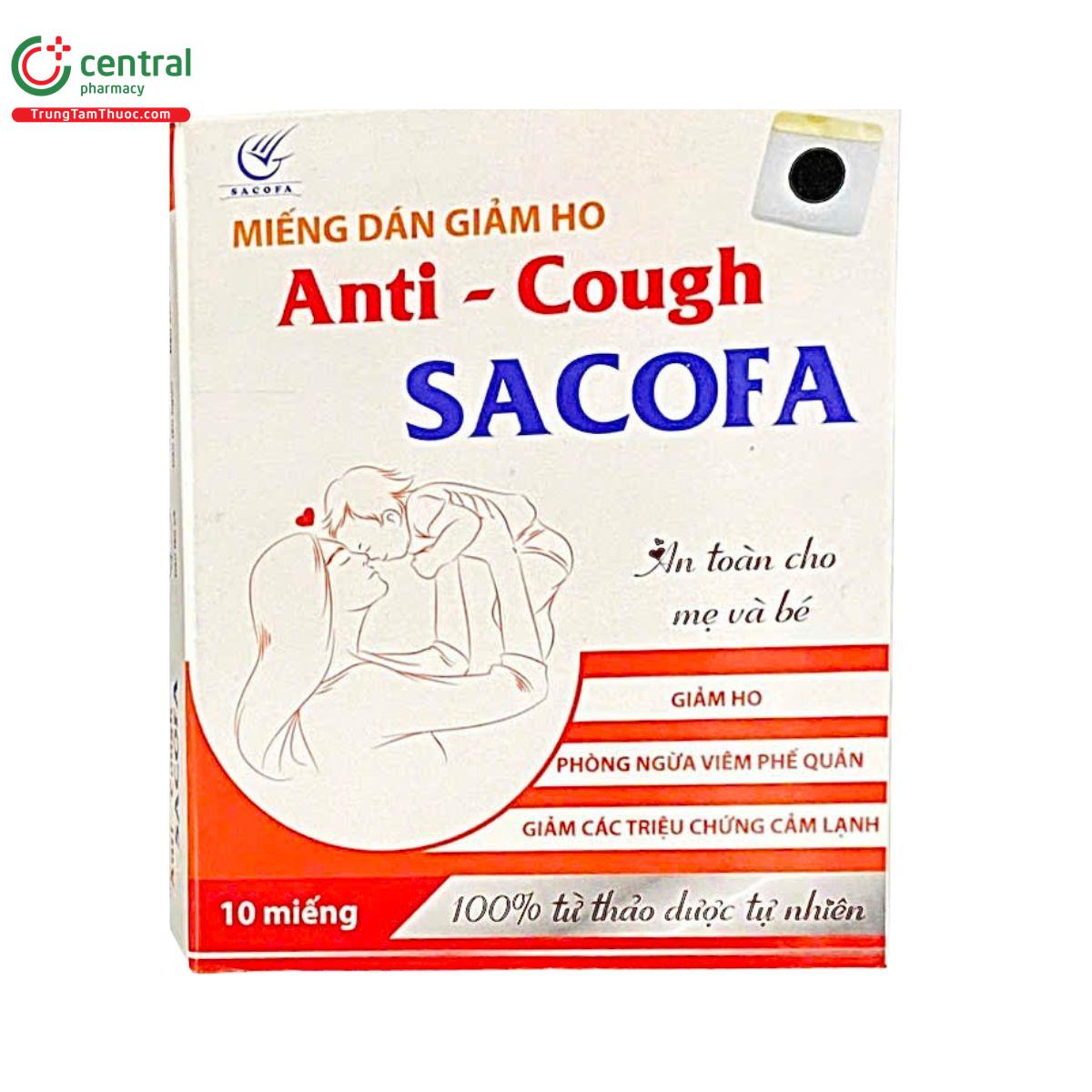 Miếng Dán Giảm Ho Anti-Cough Sacofa giúp giảm đờm, chảy nước mũi