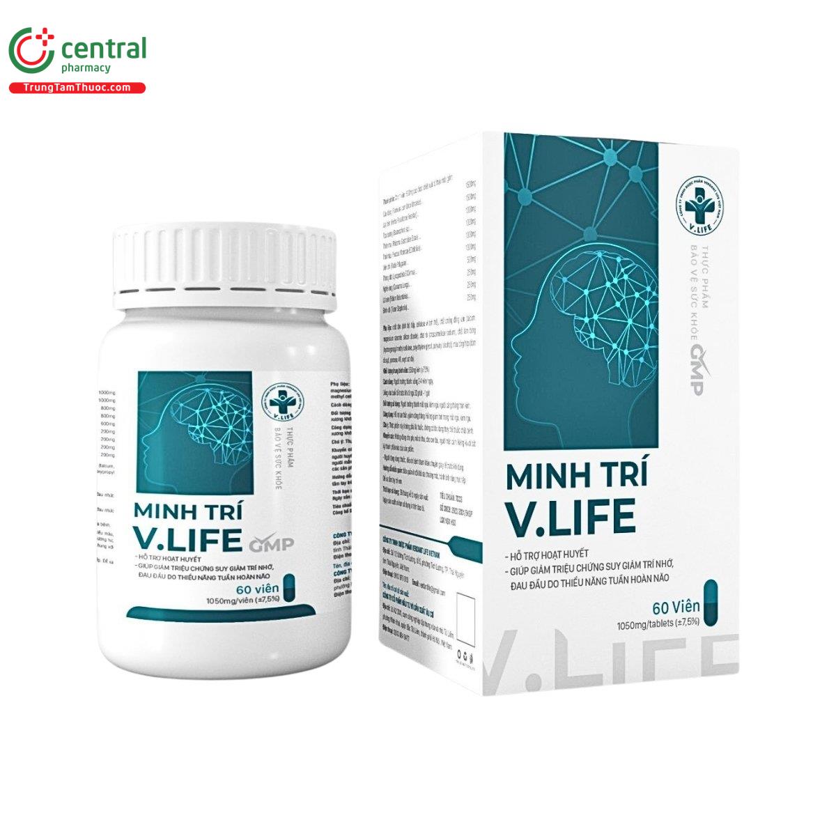 Minh Trí V.Life hỗ trợ hoạt huyết, hạn chế suy giảm trí nhớ, đau đầu
