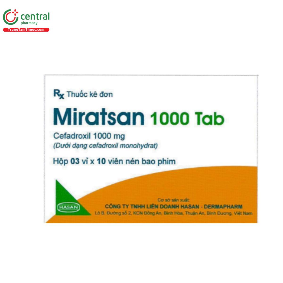 Thuốc Miratsan 1000 Tab - Điều trị nhiễm khuẩn do chủng vi khuẩn nhạy cảm