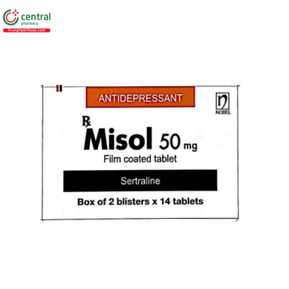 Thuốc Misol 50mg - Điều trị các triệu chứng của bệnh trầm cảm
