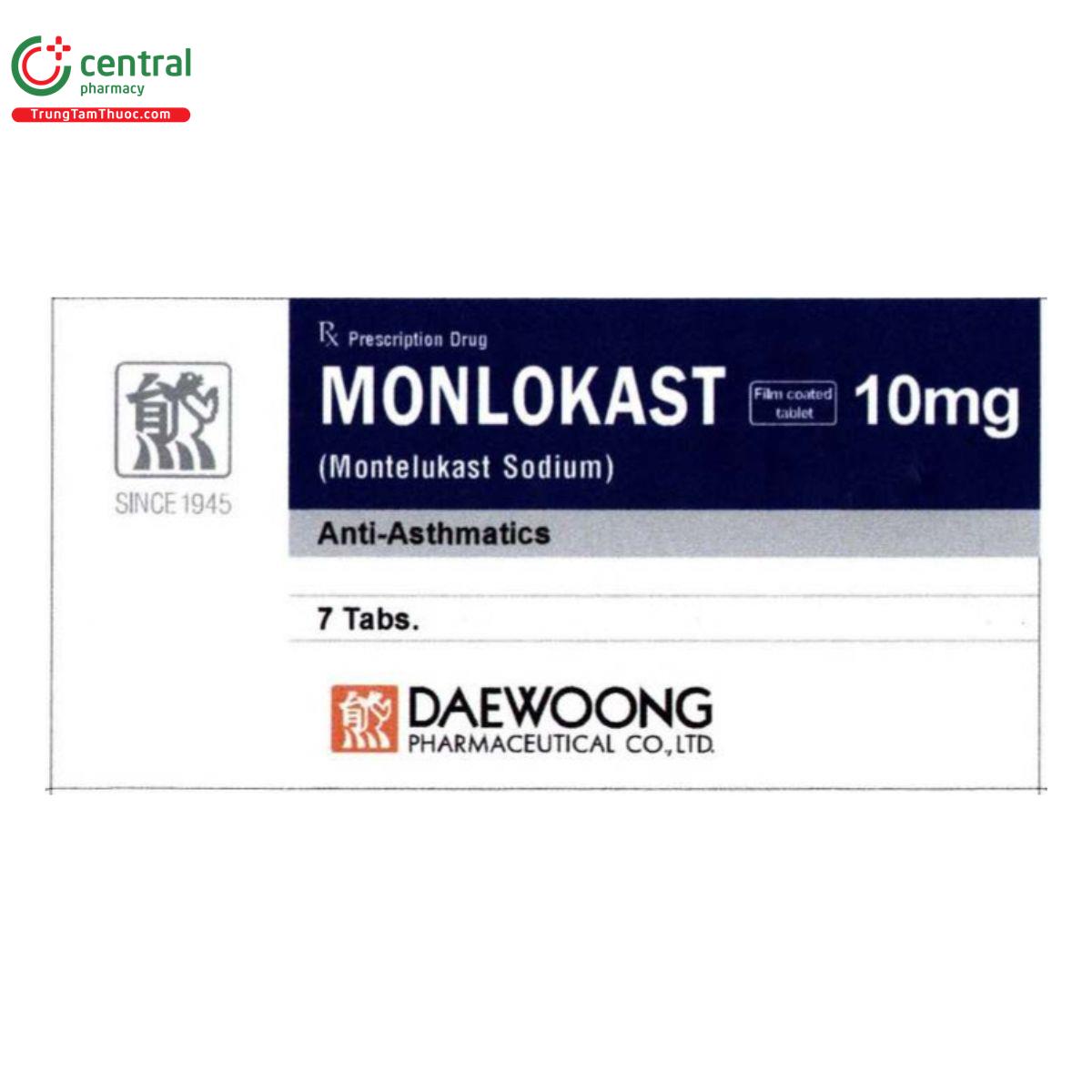 Thuốc Monlokast 10mg điều trị hen phế quản mạn, viêm mũi dị ứng