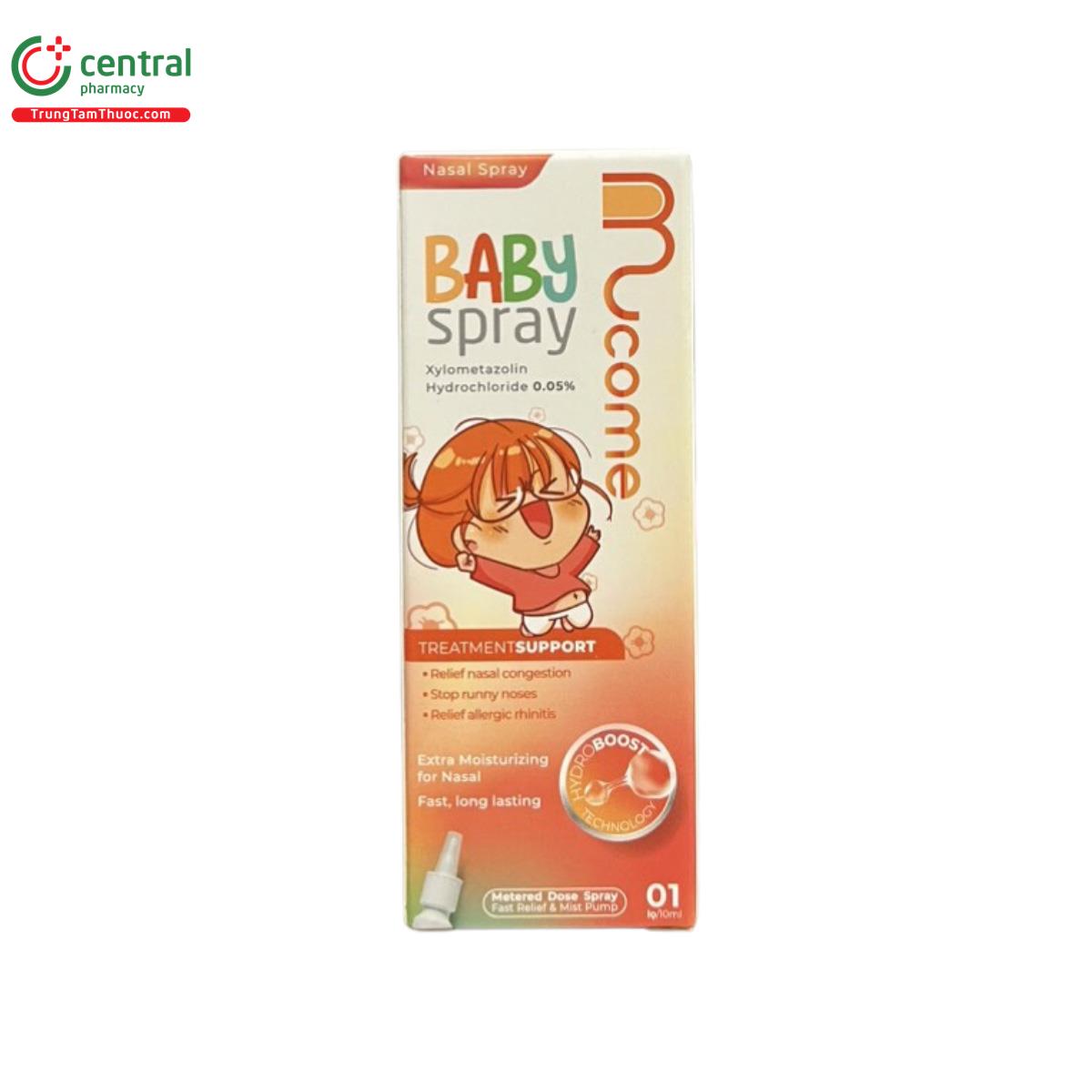 Thuốc xịt mũi Mucome Baby Spray - Điều trị viêm mũi dị ứng
