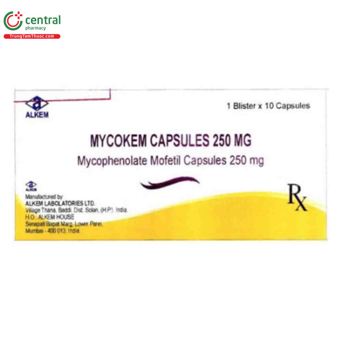 Thuốc Mycokem capsules 250mg dự phòng thải ghép ở bệnh nhân ghép thận