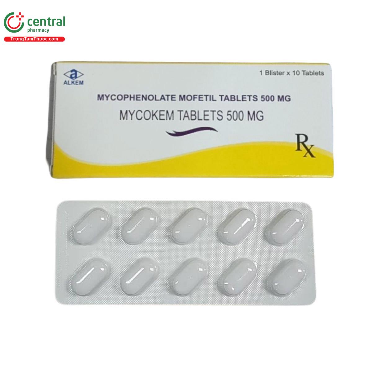 Thuốc Mycokem Tablets 500mg - dự phòng thải ghép tim, ghép gan, ghép thận