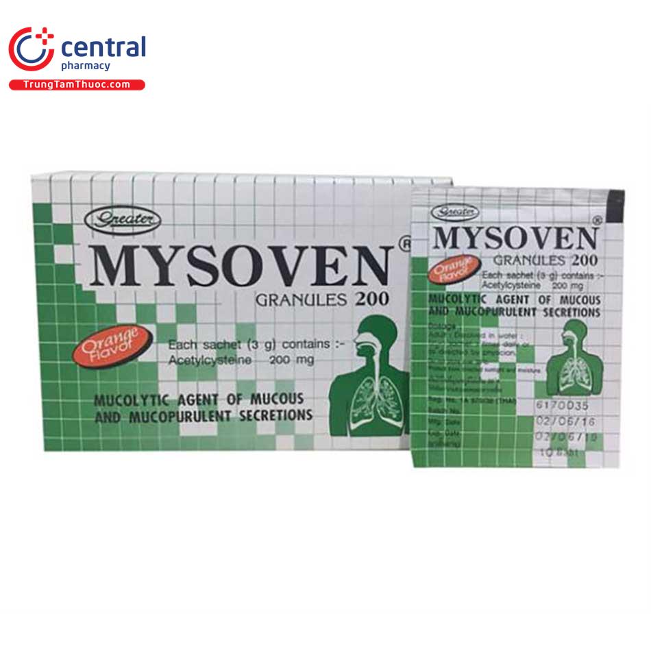 [CHÍNH HÃNG] Thuốc Mysoven 200mg có tác dụng làm tiêu chất nhầy