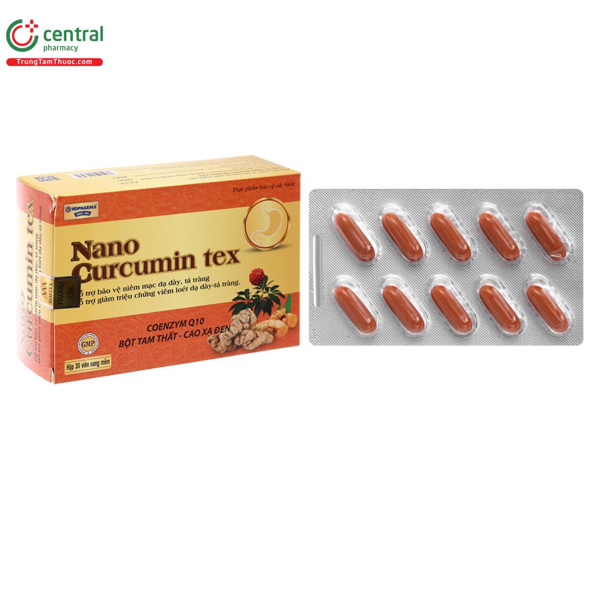 Thuốc Nano Curcumin Tex (Vỉ) Giúp bảo vệ niêm mạc dạ dày và tá tràng