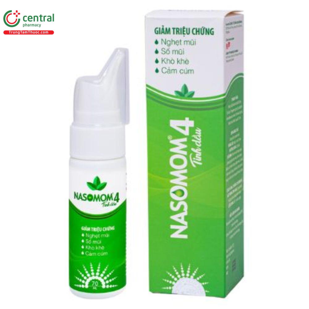 Thuốc NASOMOM 4 Tinh Dầu (Chai 70ml) Ngừa Giảm triệu chứng nghẹt mũi