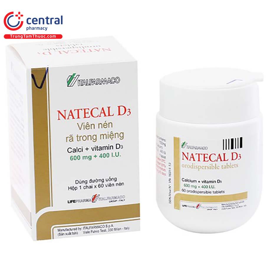 Thuốc Natecal D3 (lọ 60 viên) - cung cấp vitamin và khoáng chất