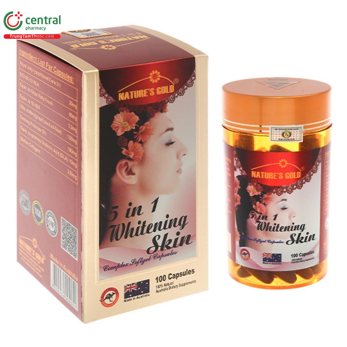 Nature's Gold 5 in 1 Whitening Skin - da sáng khỏe, hạn chế nếp nhăn