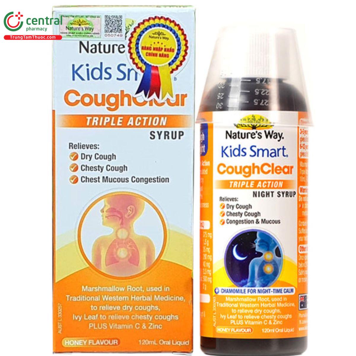 Thuốc Nature's Way Kids Smart CoughClear Triple Action Syrup Giúp giảm ho