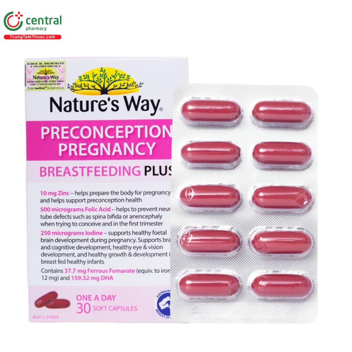 Thuốc bổ cho bà bầu Nature's Way PreConception Pregnancy Breastfeeding Plus
