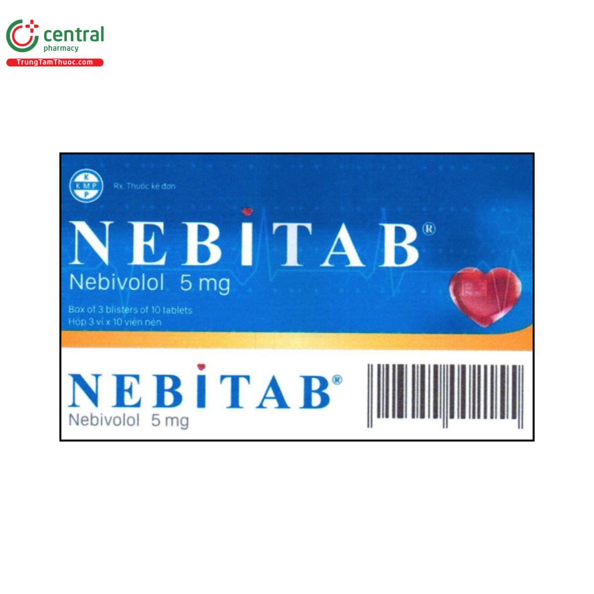 Thuốc Nebitab 5mg – Điều trị tăng huyết áp, suy tim mạn tính ổn định