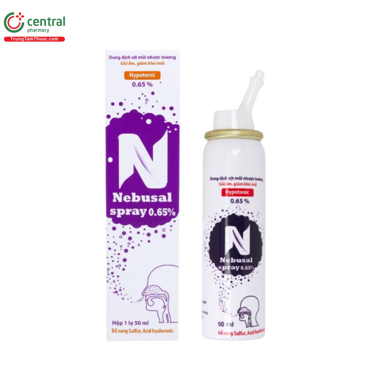 Thuốc xịt mũi Nebusal Spray 0.65% giúp cấp ẩm, tái tạo niêm mạc mũi