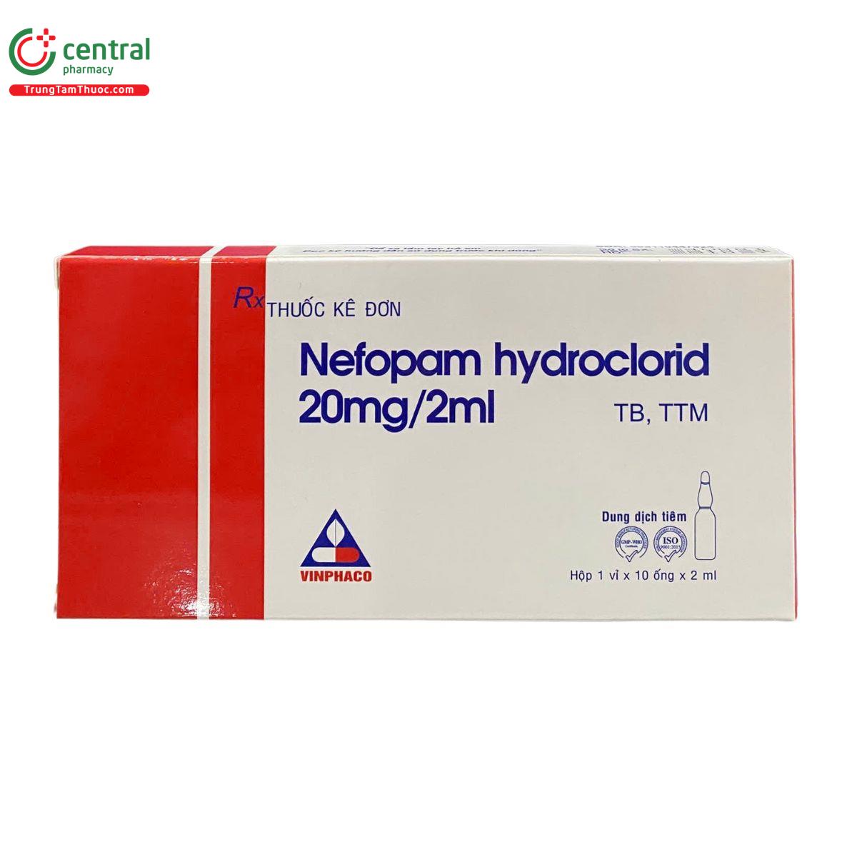 Thuốc Nefopam Hydroclorid 20mg/2ml Vinphaco điều trị các chứng đau