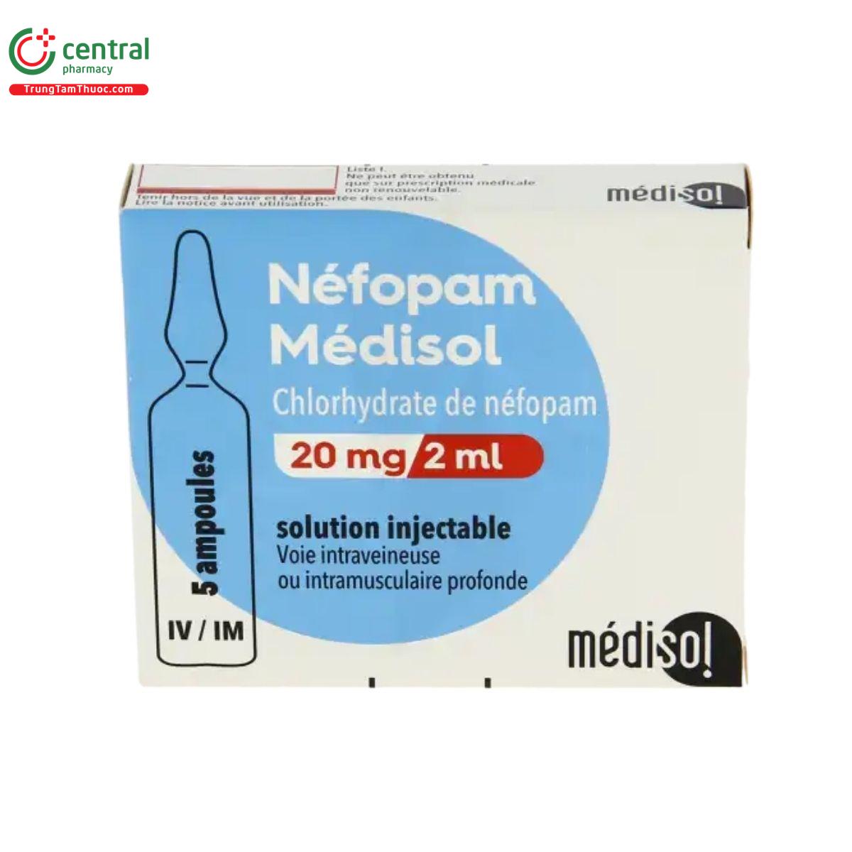 Thuốc Nefopam Medisol 20mg/2ml giúp giảm đau cấp tính và đau mạn tính