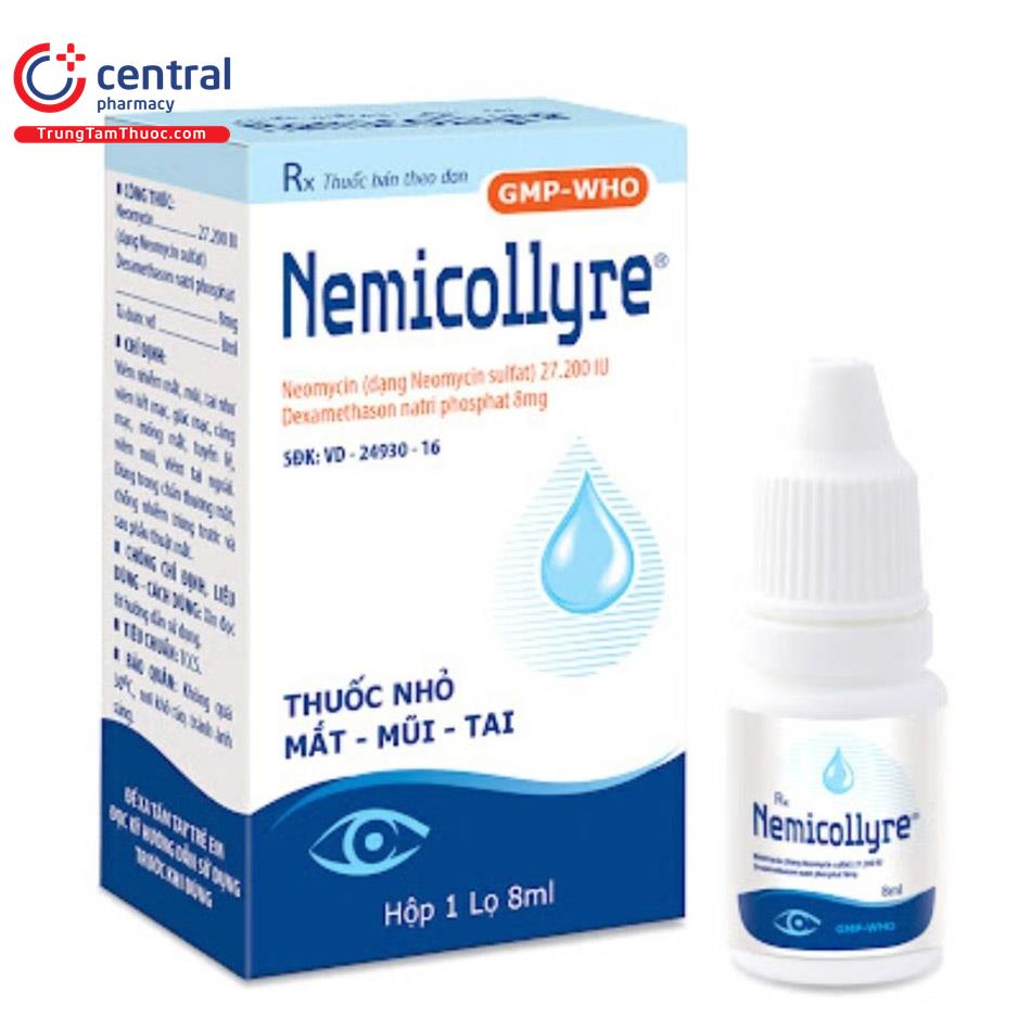 Thuốc nhỏ mắt, mũi, tai Nemicollyre điều trị, ngừa viêm mắt, mũi, tai