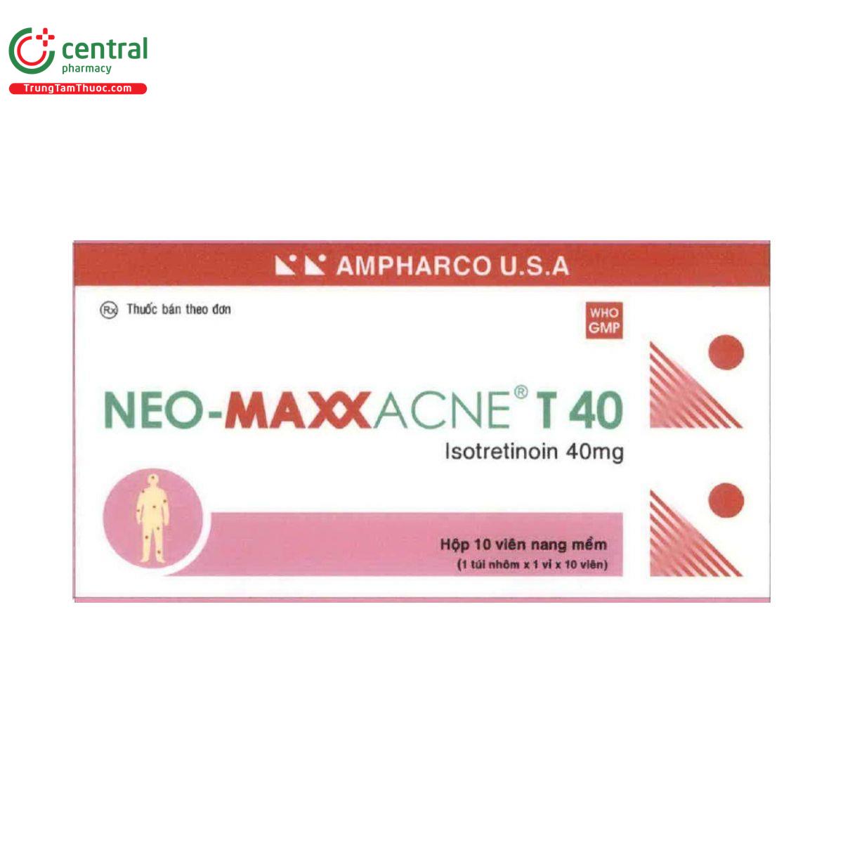 Thuốc Neo-Maxxacne T 40 trị mụn trứng cá bọc, mụn trứng cá khó chữa
