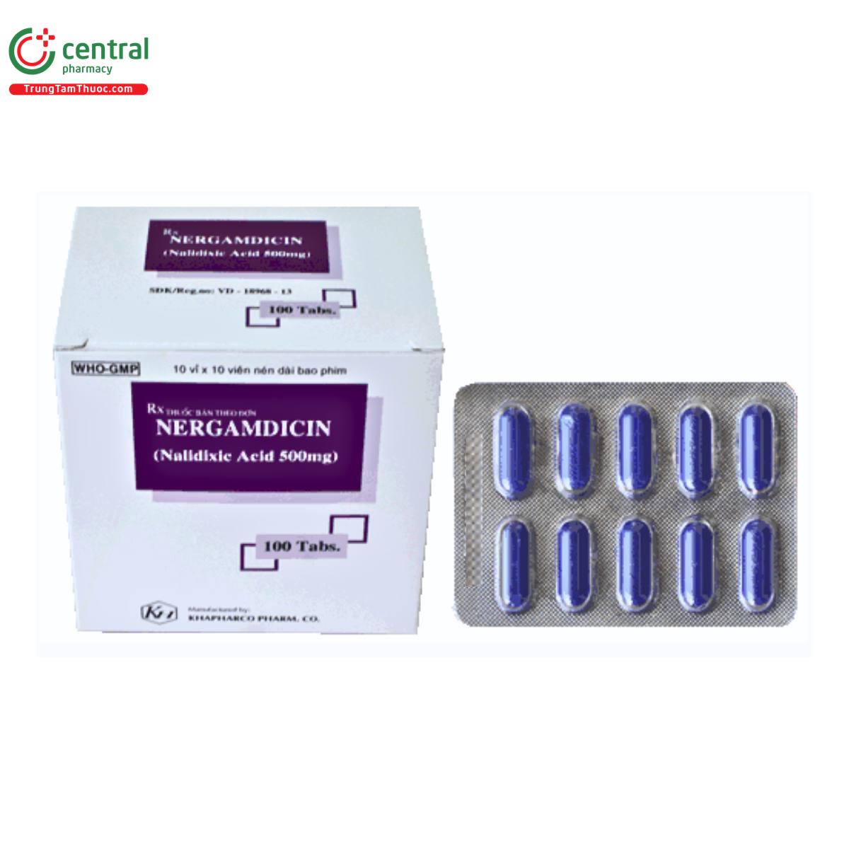 Thuốc Nergamdicin 500mg trị nhiễm khuẩn đường tiết niệu không biến chứng